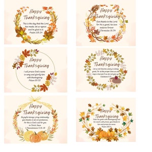 Editable*thanksgiving Bible Verse Cards Scripture Cards Christian Fall ...