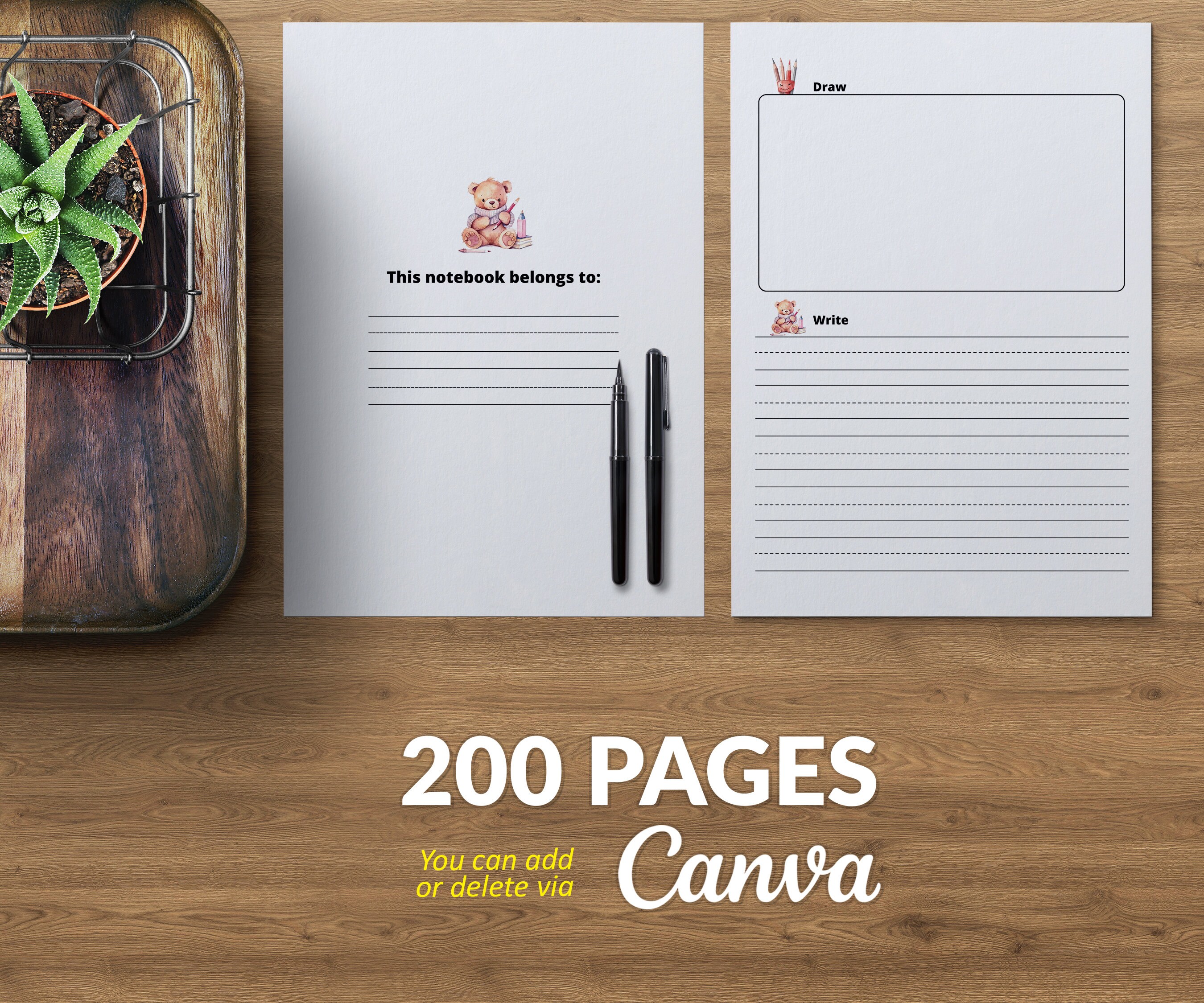 Draw and Write Journal for Kids | Fully Customizable With Canva FREE ...