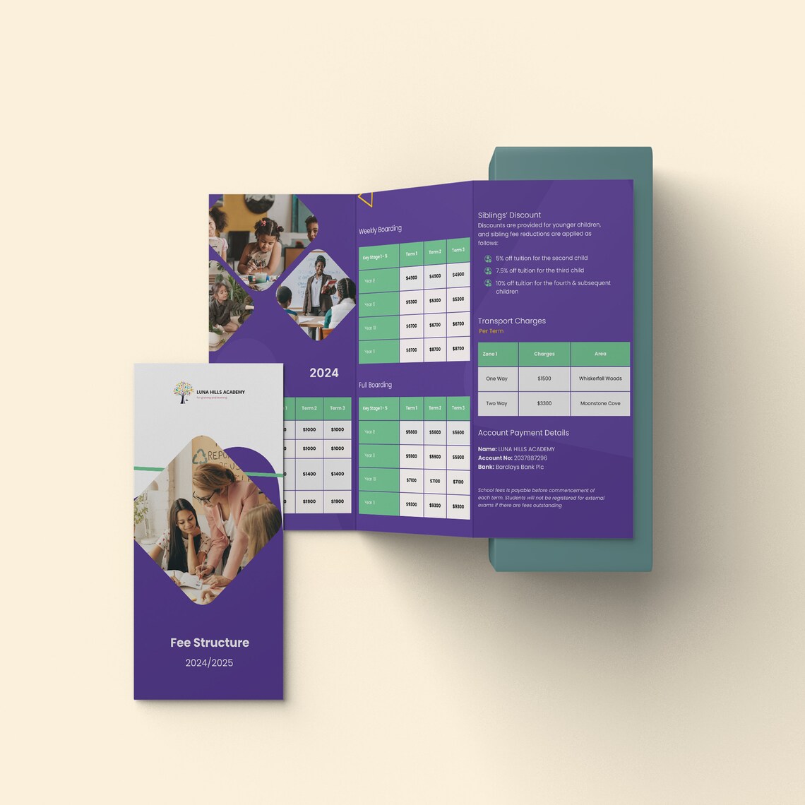 Editable Fee Structure Trifold Brochure Template School Editable ...