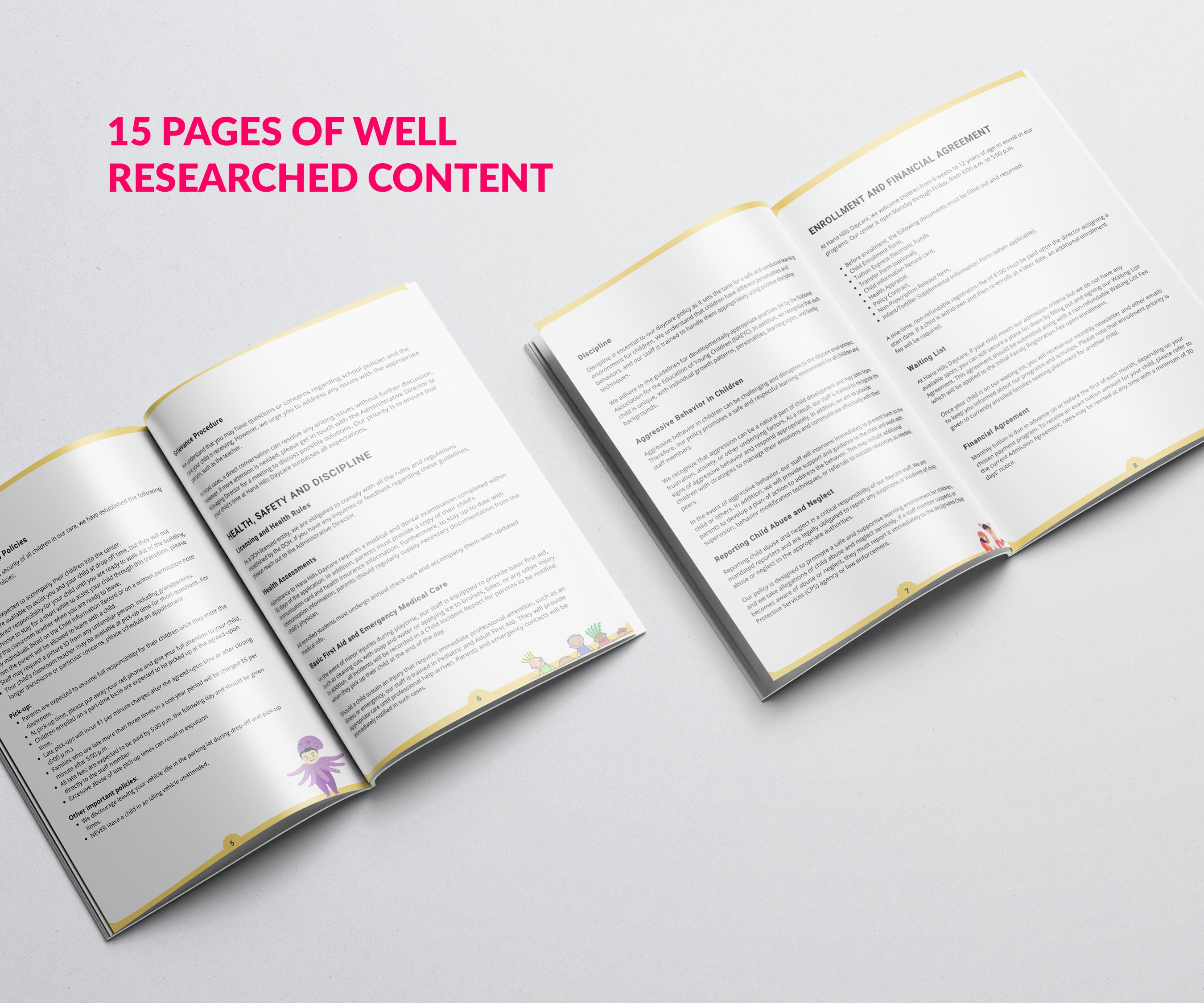 Daycare Parent Handbook | Printable Policies and Procedures | Fully ...