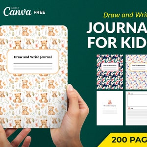 Draw and Write Journal for Kids | Fully Customizable With Canva FREE ...