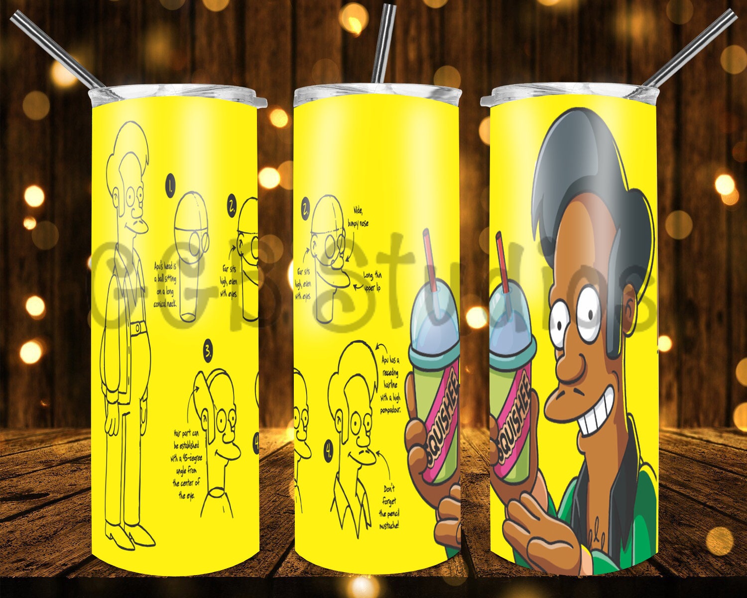 Vaso de dibujos animados de apu - Etsy México