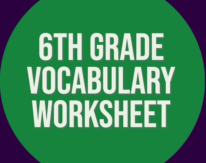 6TH GRADE VOCABULARY EXERCISES- Printable - Ela - Homeschool - Homework ...