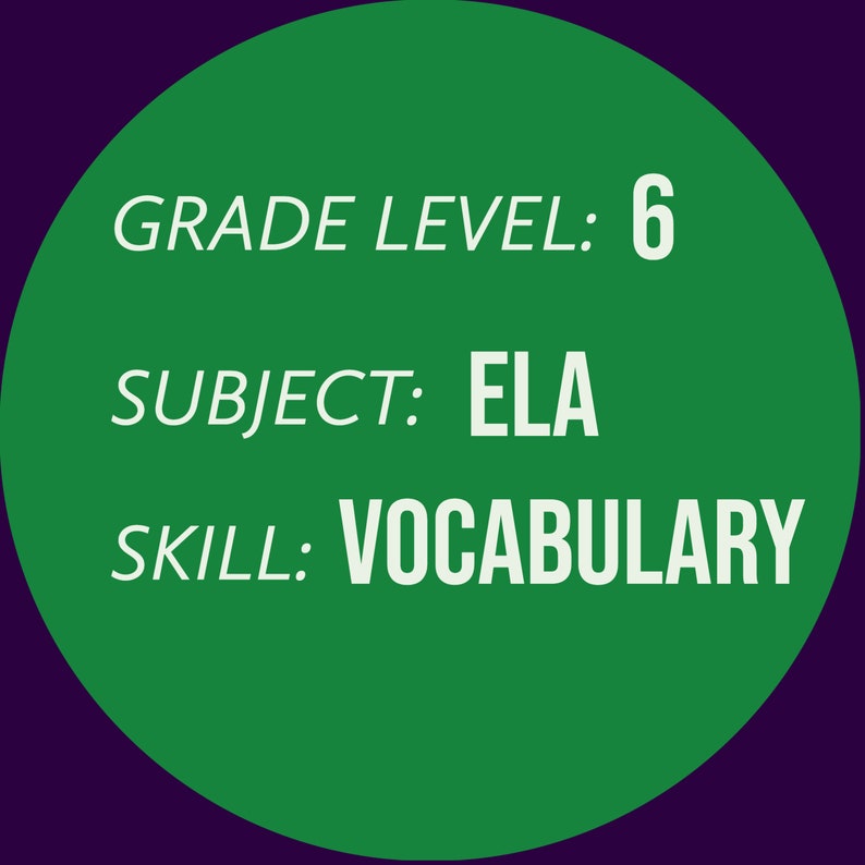 6TH GRADE VOCABULARY EXERCISES Value Pack Printable Ela Homeschool ...