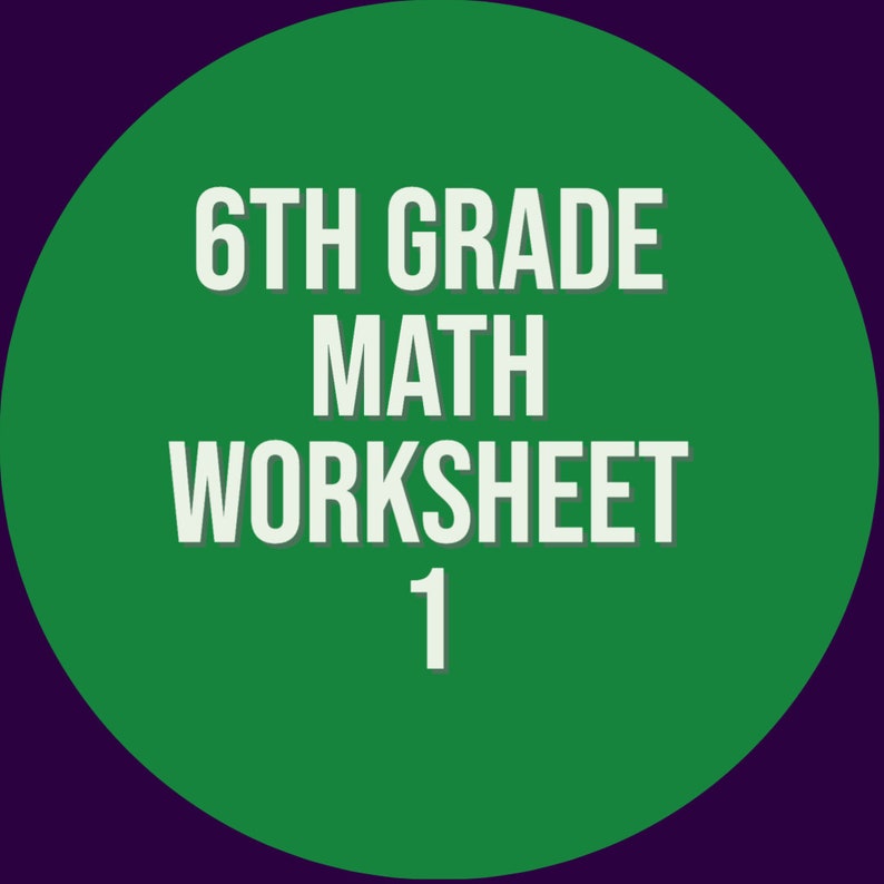 6TH GRADE MATH PRINTABLE Worksheet Common Core Homeschool Word Problems ...