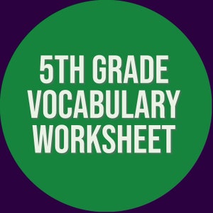 5TH GRADE VOCABULARY EXERCISES- Printable - Ela - Homeschool - Homework ...
