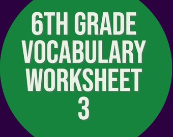 6TH GRADE VOCABULARY EXERCISES- Printable - Ela - Homeschool - Homework ...