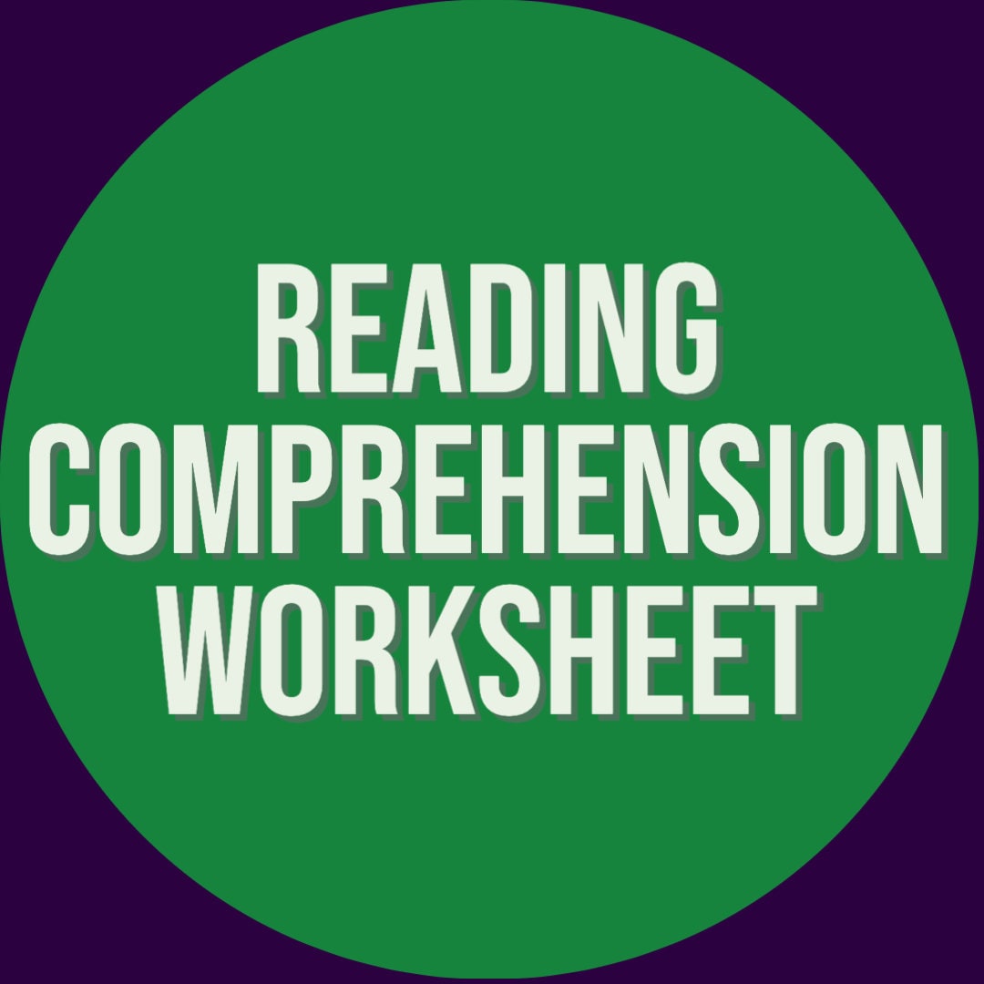 6th Grade Reading Comprehension WORKSHEET With Evaluation Rubric ...