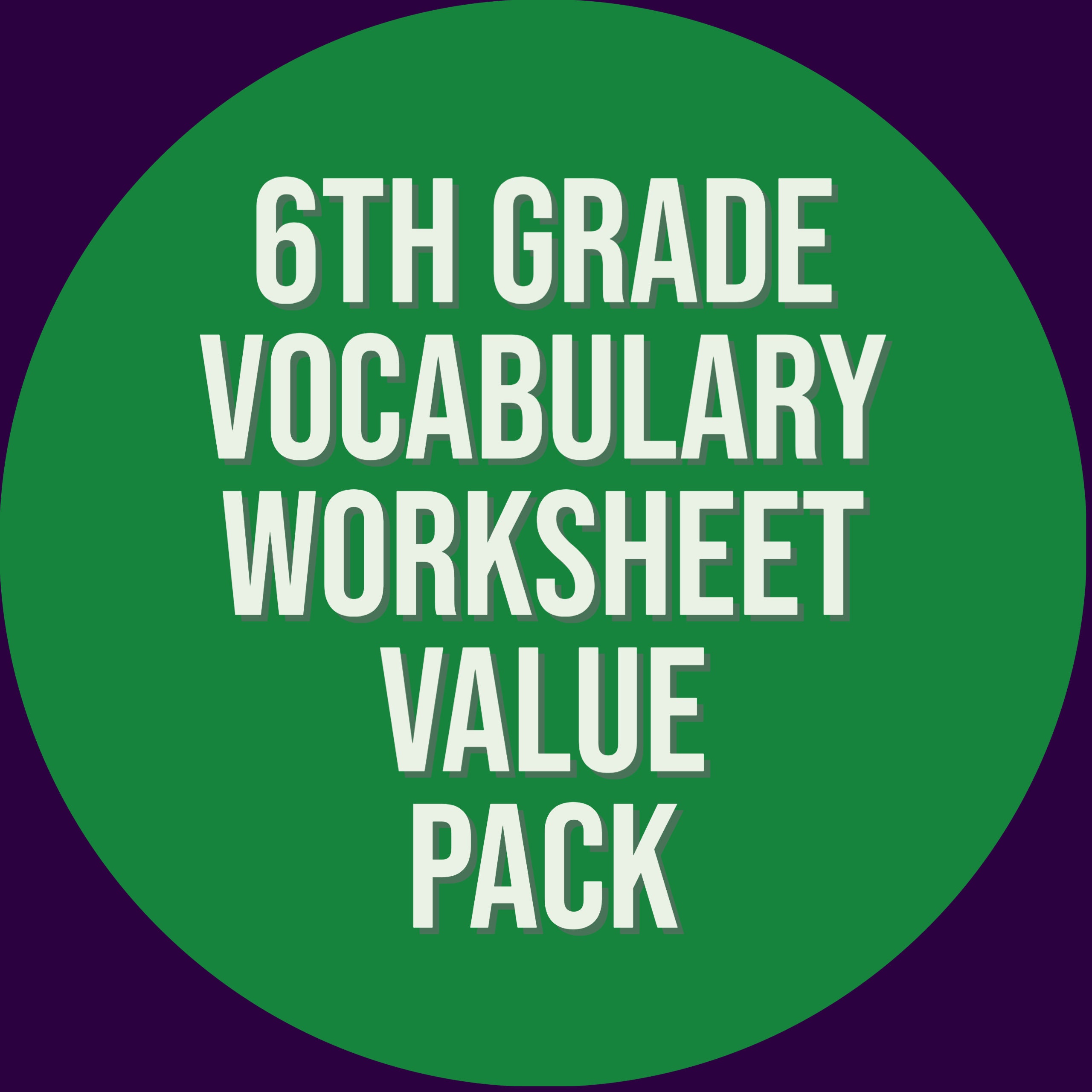 6TH GRADE VOCABULARY EXERCISES Value Pack - Printable - Ela ...