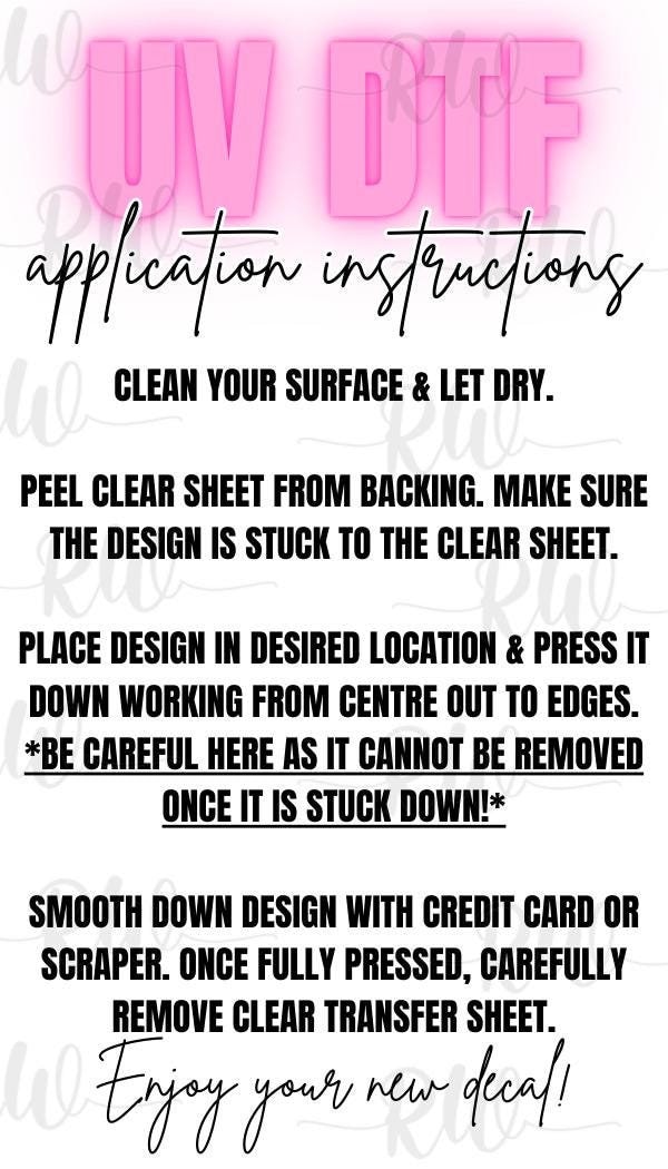 UVDTF Application Instructions Png Digital Files Printable File - Etsy