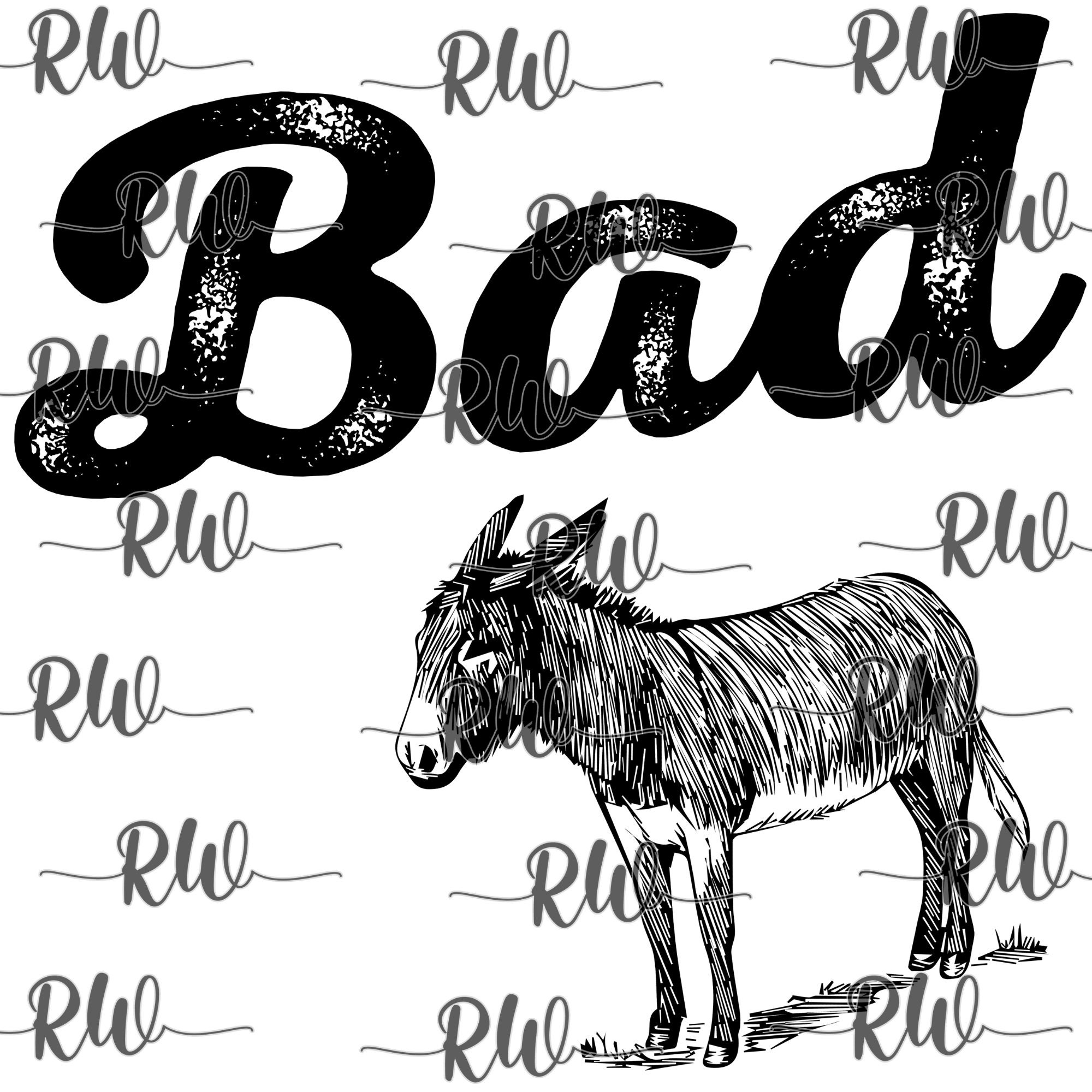 Bad Ass Donkey Png Svg Bad Ass Shirt - Etsy