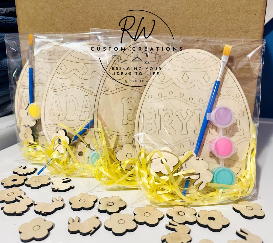 CUSTOM Name Easter Egg Paintable, Personalized Easter Egg, DYI Kit ...