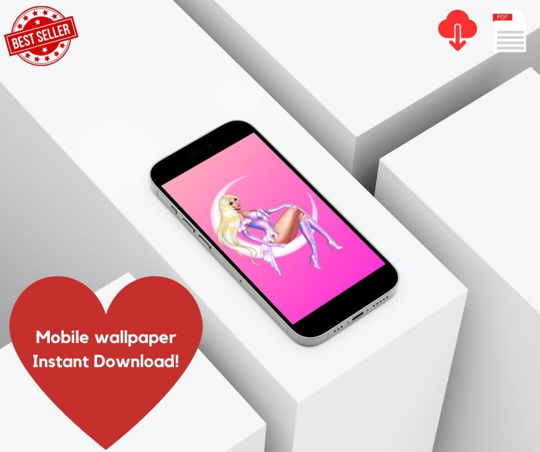 Sissy Pink Digital Mobile Wallpaper Téléchargement instantané ...
