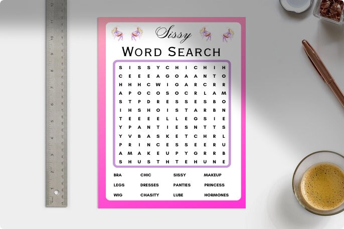 Sissy Word Search Digital Games Pdf Instant Download Sissification