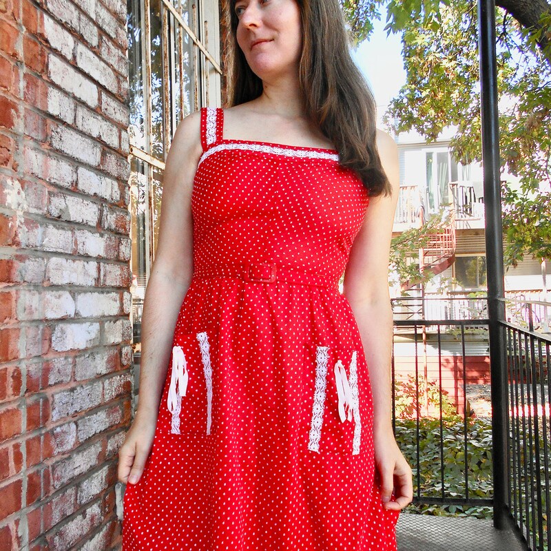 Red Polka Dot Dress - Etsy