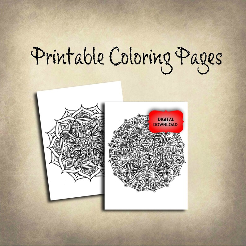Set 3: Mindful Mandala Printable Coloring Pages instant - Etsy