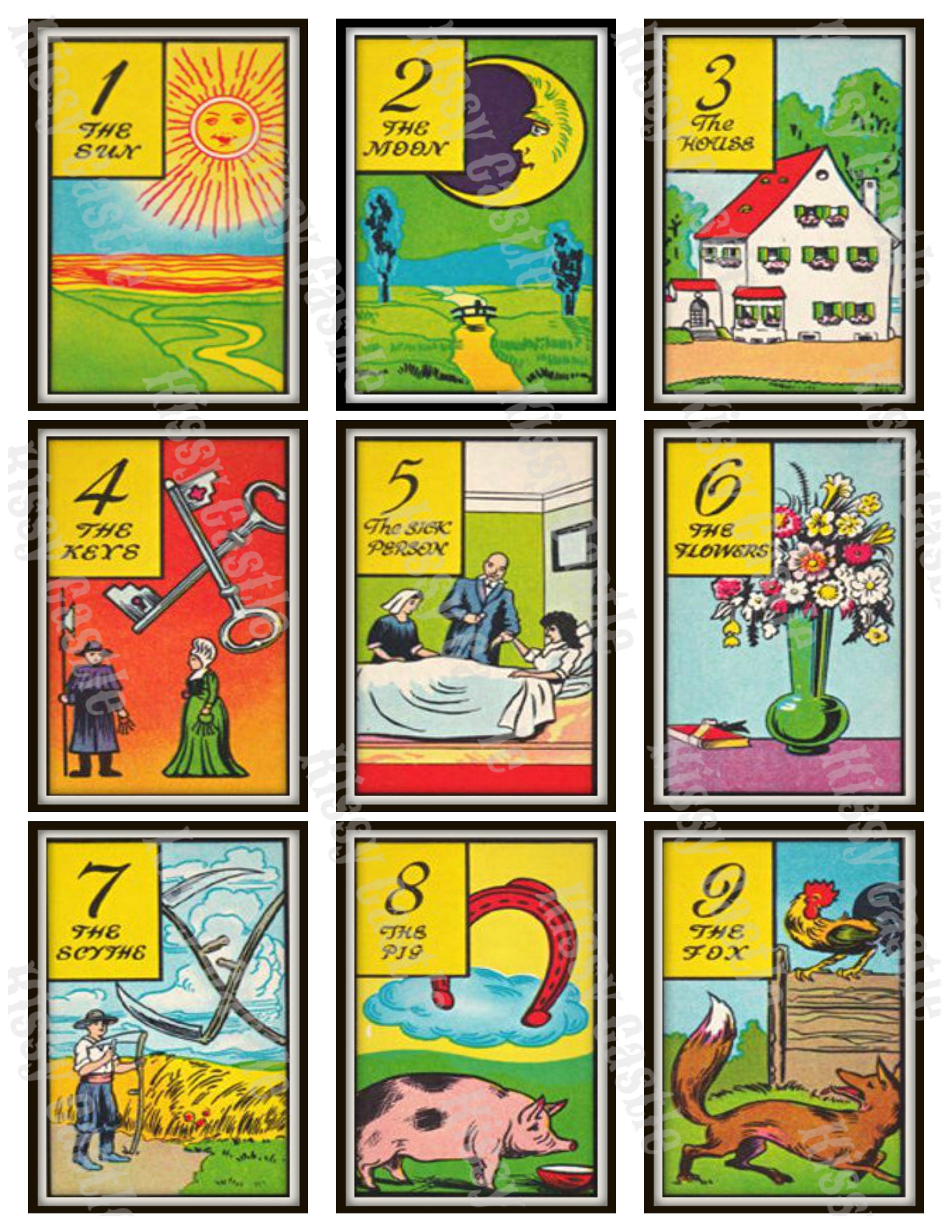 DIY Old Gypsy Fortune Telling Card Deck guide & Box Template Included ...