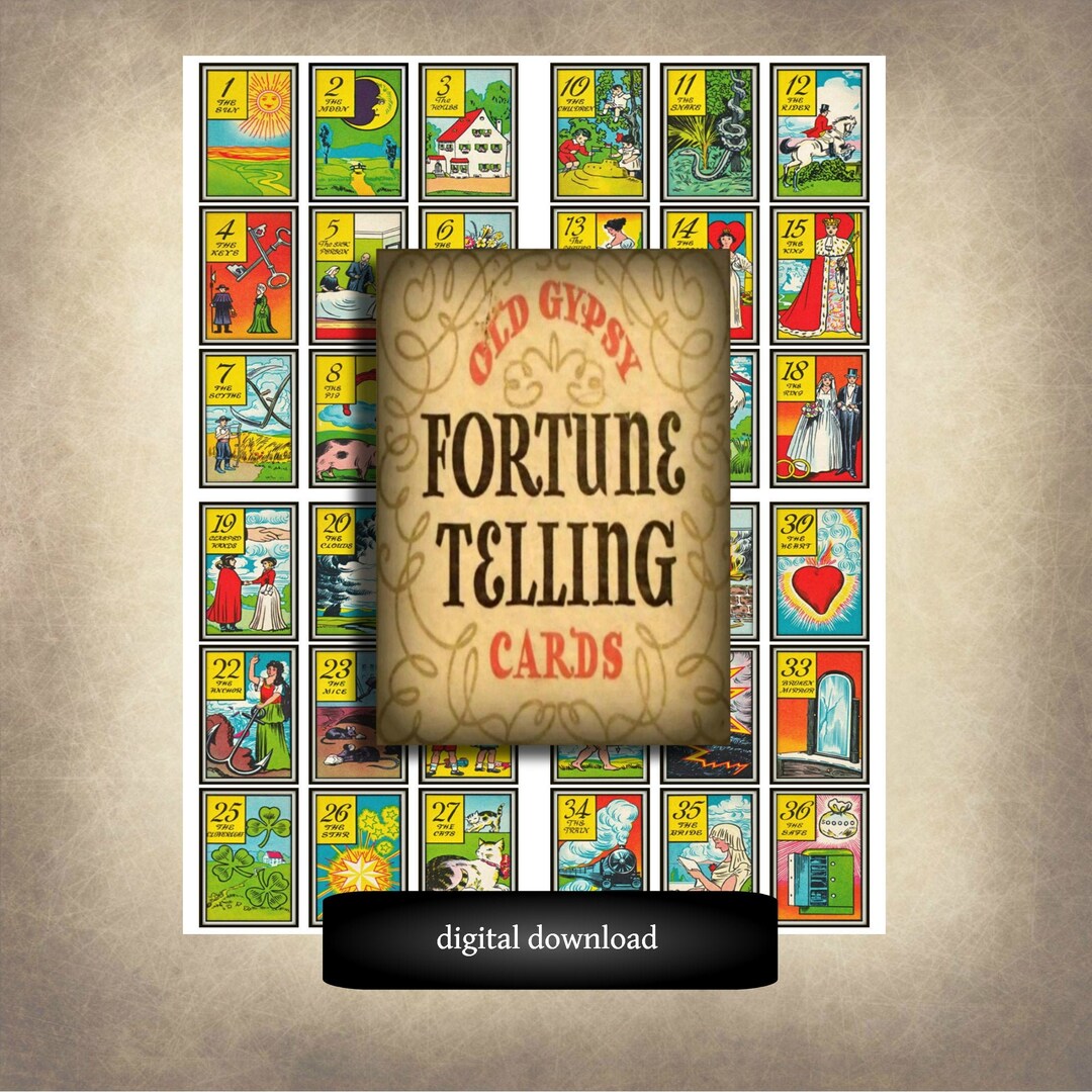 DIY Old Gypsy Fortune Telling Card Deck guide & Box Template Included ...