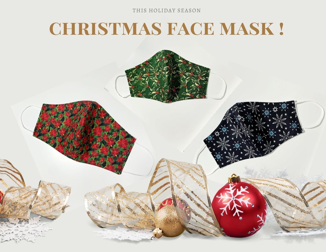 Christmas Face Masks/ Adult, Teenager and Toddler Sizes/holiday Face ...