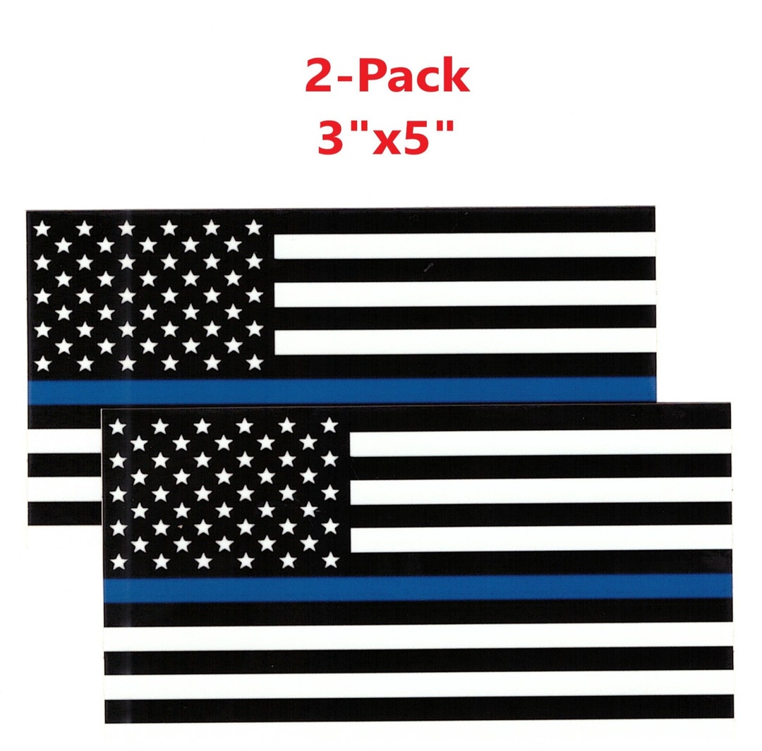 Thin Blue Line Flag Stickers 3"x 5" 2-pack. You Can Support Law ...