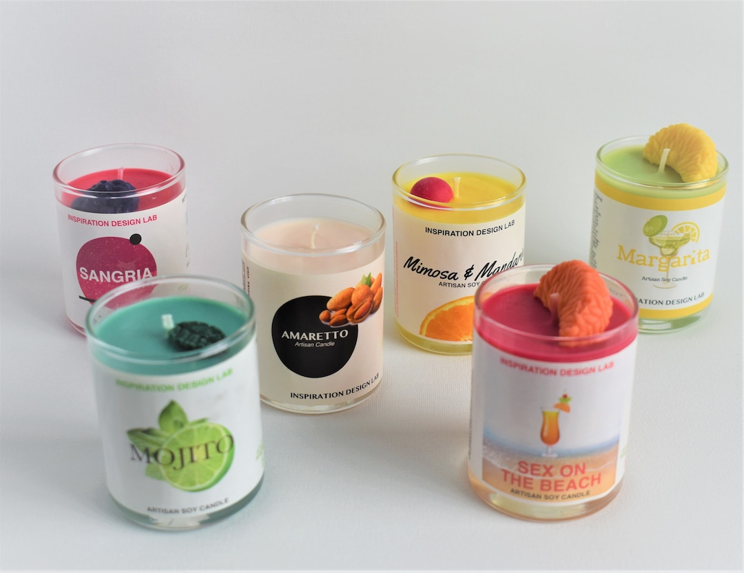 Cocktail Candles Set, Candle Bar Collection Mini, Six Soy Candles 2.1 ...
