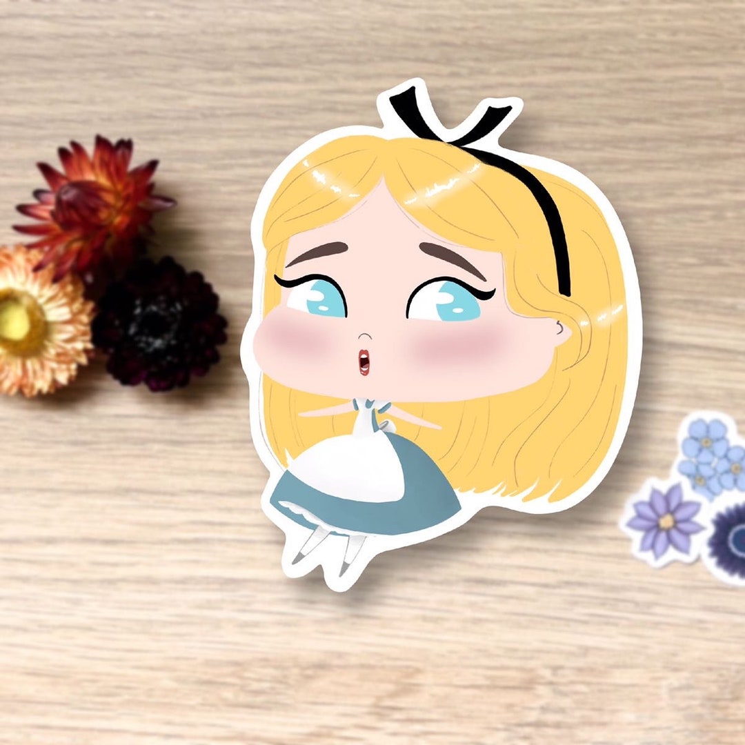 Pegatina única de Alicia en vinilo impermeable de Alicia en el país de ...