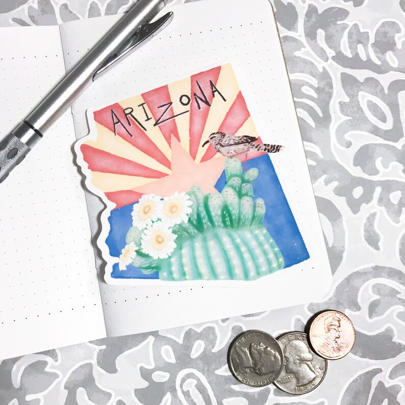 Arizona State Single Sticker Waterproof Vinyl | Etsy