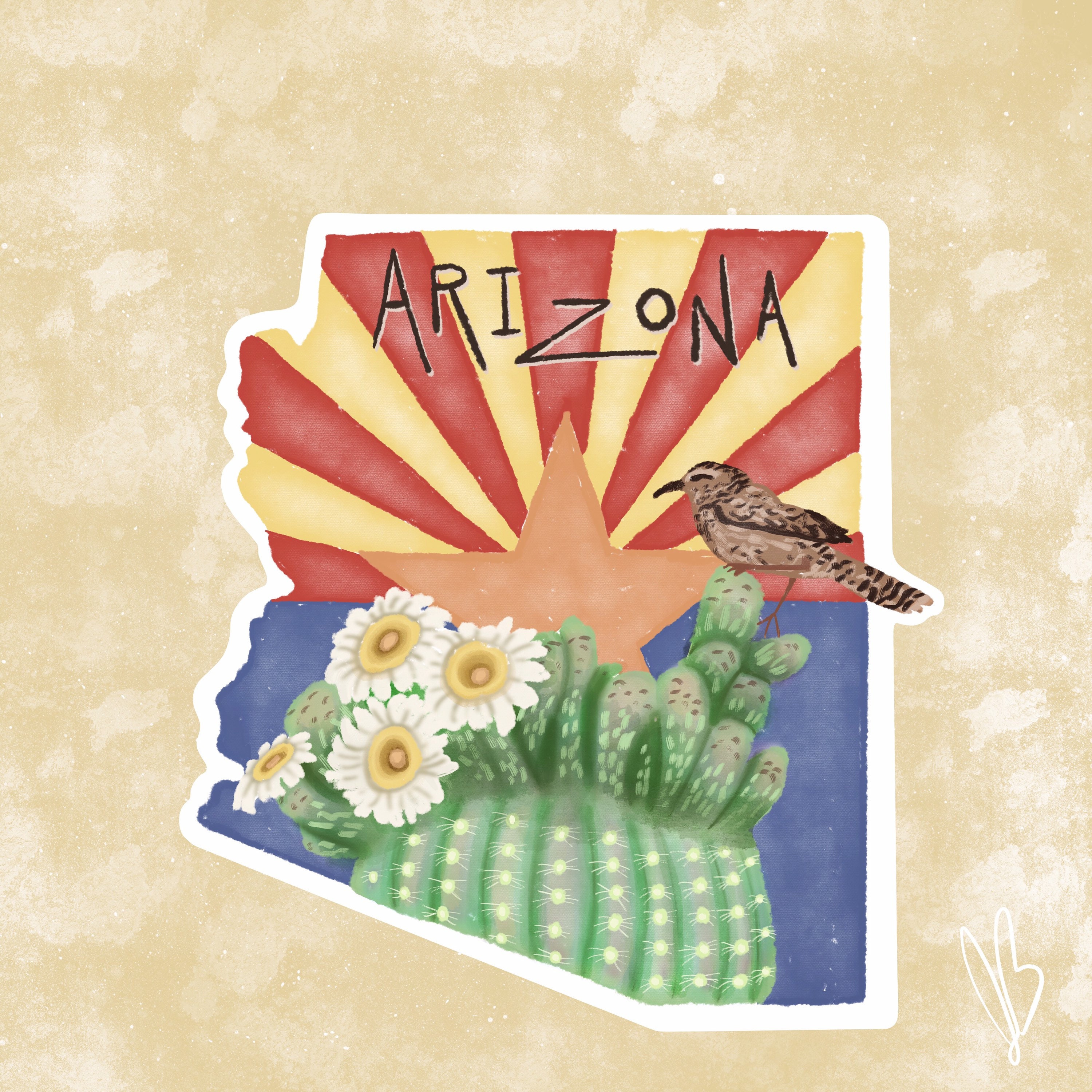 Arizona State Single Sticker Waterproof Vinyl | Etsy