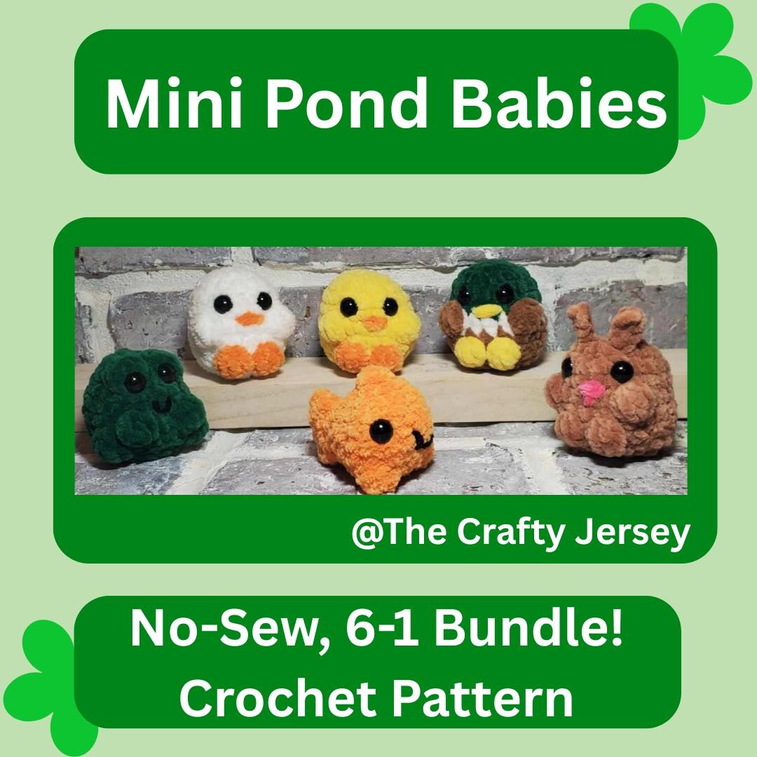 Mini Pond Babies Crochet Pattern Bundle: No-sew Chick, Duck, Bunny (PDF ...