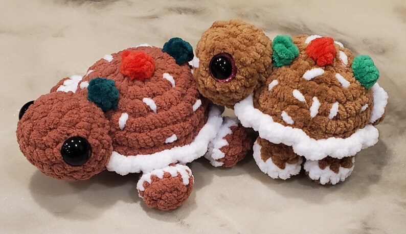 Crochet Pattern: No Sew Mini Gingerbread Turtle Amigurumi (PDF Pattern ...