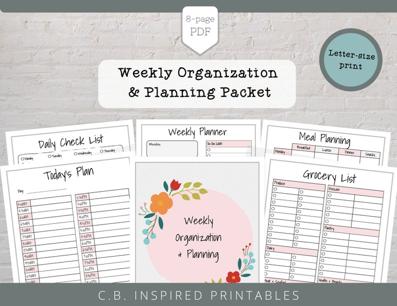 Weekly Organization & Planning Packet - Etsy
