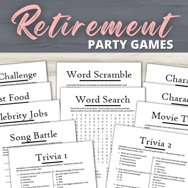 Retirement Trivia - Etsy