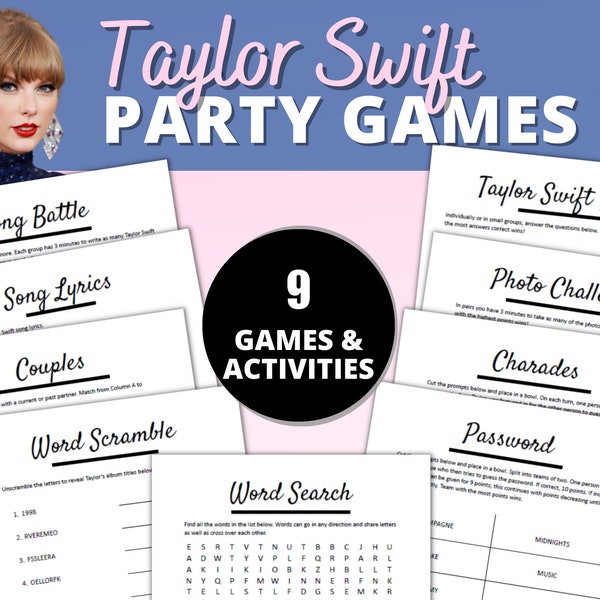 Taylor Swiftie Games - Etsy
