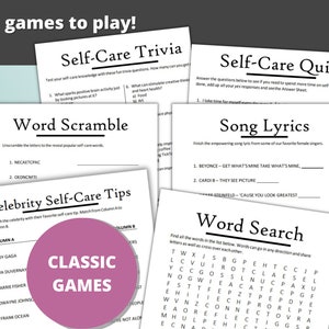 Self Care Activity Pack | Self Care Trivia | Self Care Bingo ...