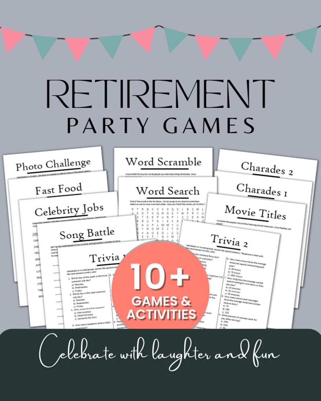 Retirement Party Games | Printable Activities for Boss or Coworker ...