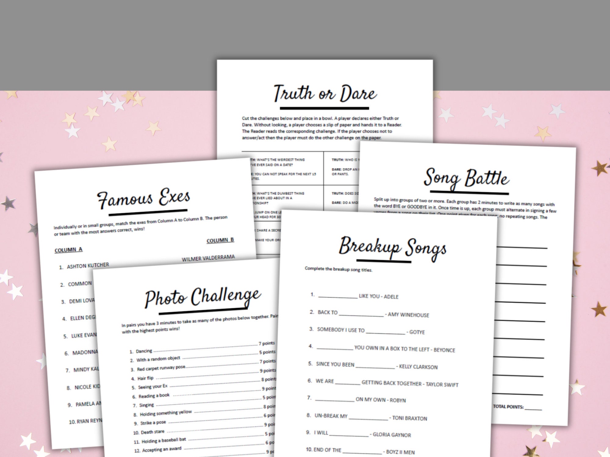 Divorce Party Games | Printable Breakup Party Games | Divorce ...