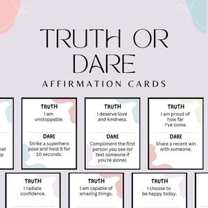 Truth or Dare Affirmation Cards – Fun Group Activity for Girls' Nights ...