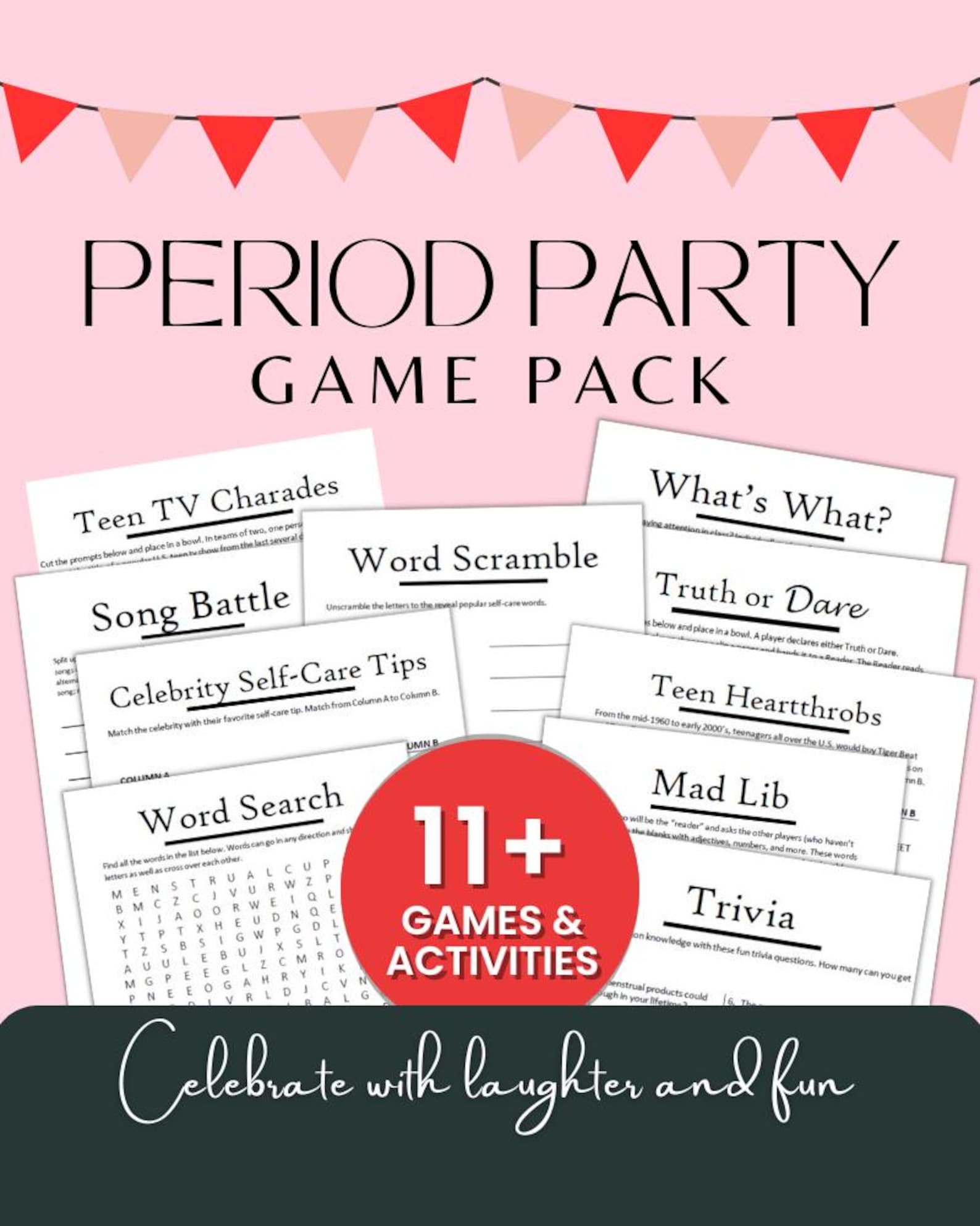 Period Party Game Pack | Period Celebration | New Moon Games | INSTANT ...