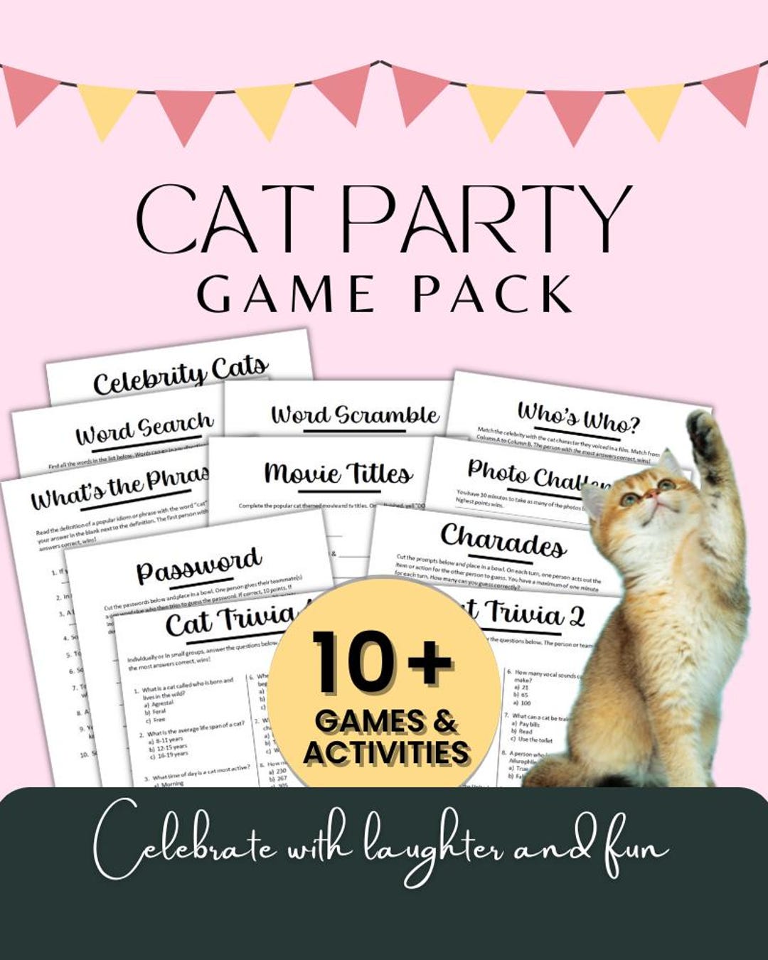 Cat Party Games | Purrfect Kitten Birthday Games | Cat Lover Birthday ...