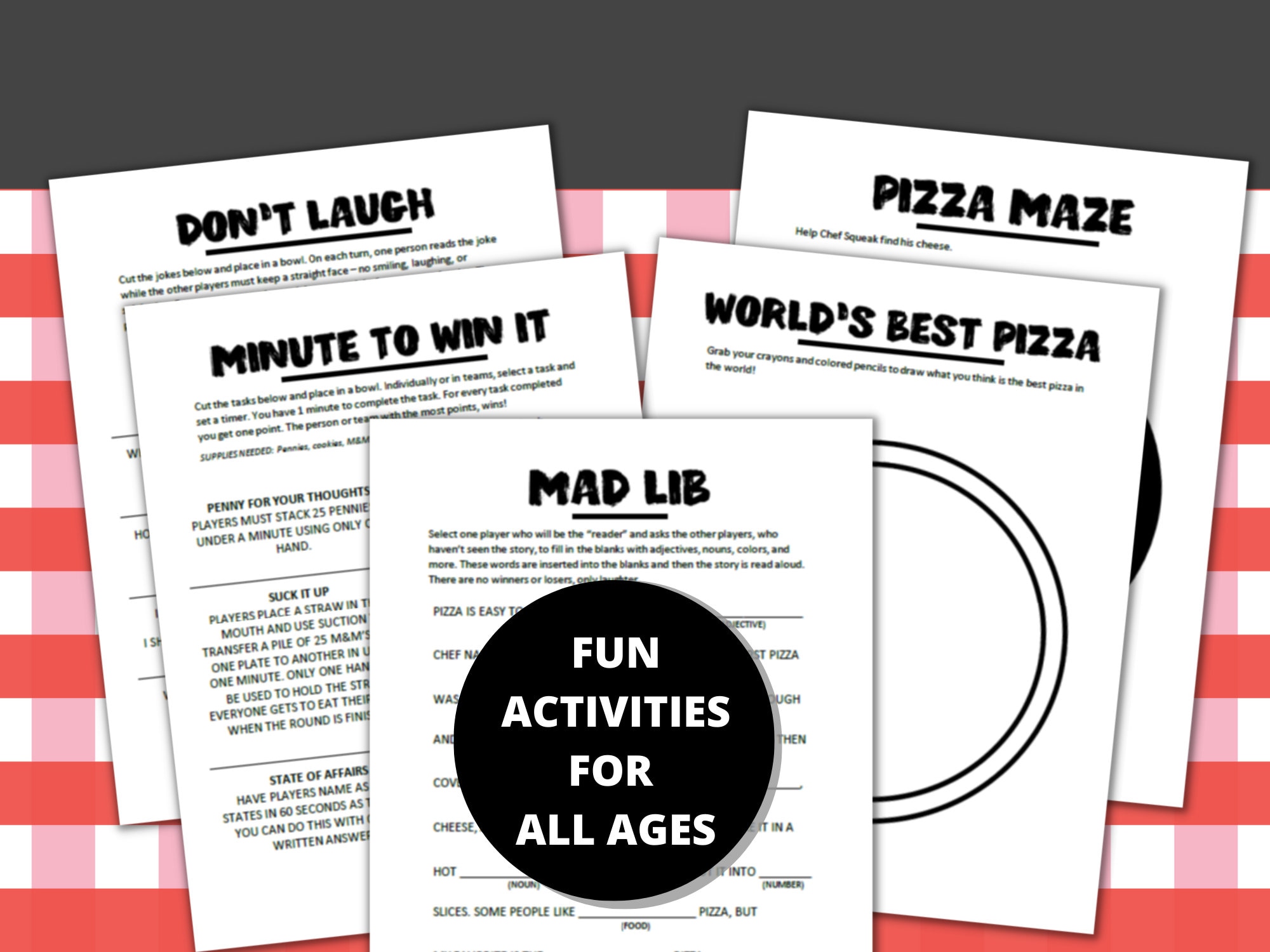 Pizza Party Games | Printable Games for Family Nights, Birthday Parties ...