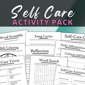 Self Care Activity Pack Self Care Trivia Self Care Bingo Printable Self ...