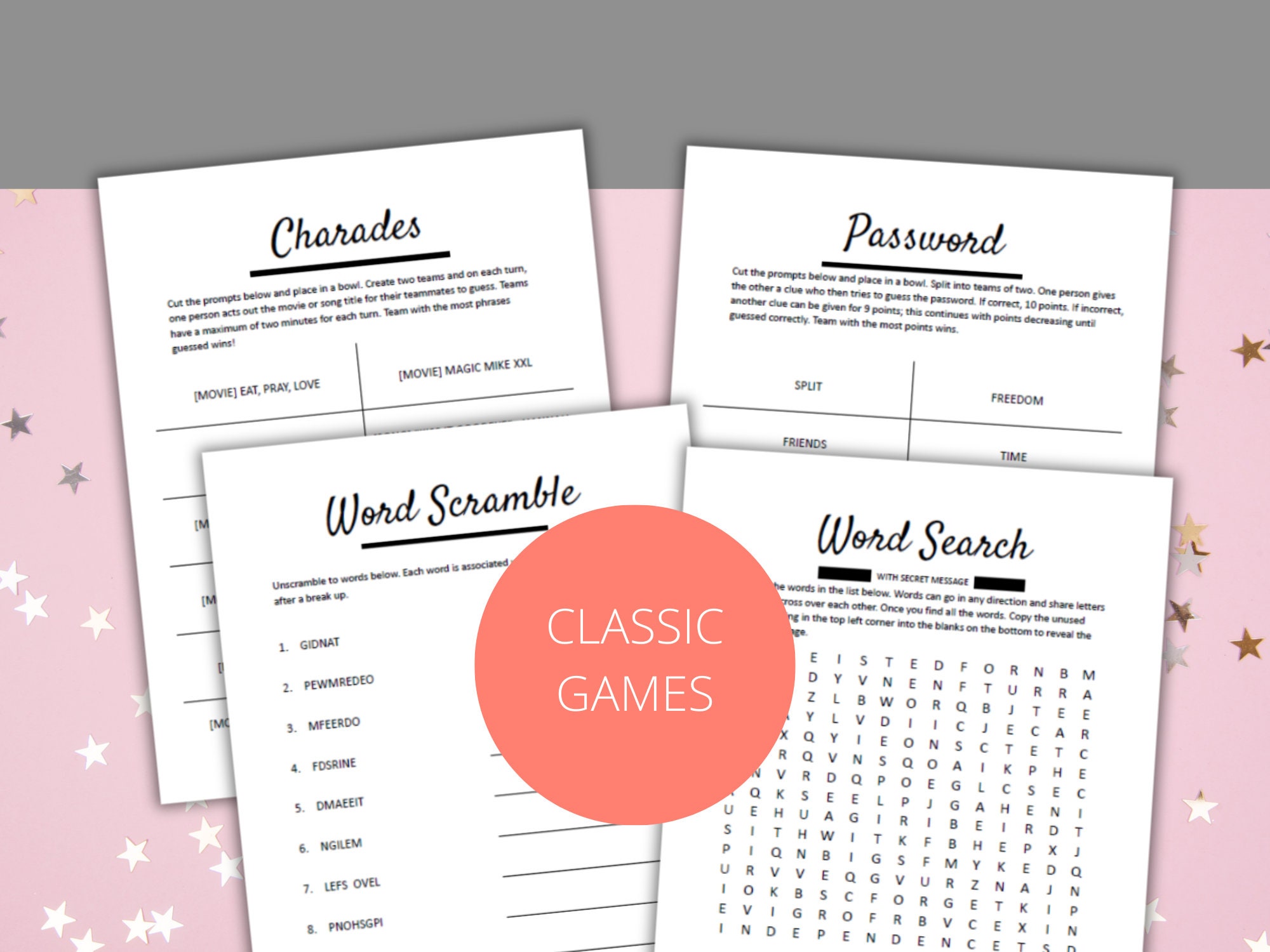 Divorce Party Games | Printable Breakup Party Games | Divorce ...