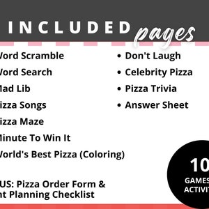 Pizza Party Games | Printable Games for Family Nights, Birthday Parties ...