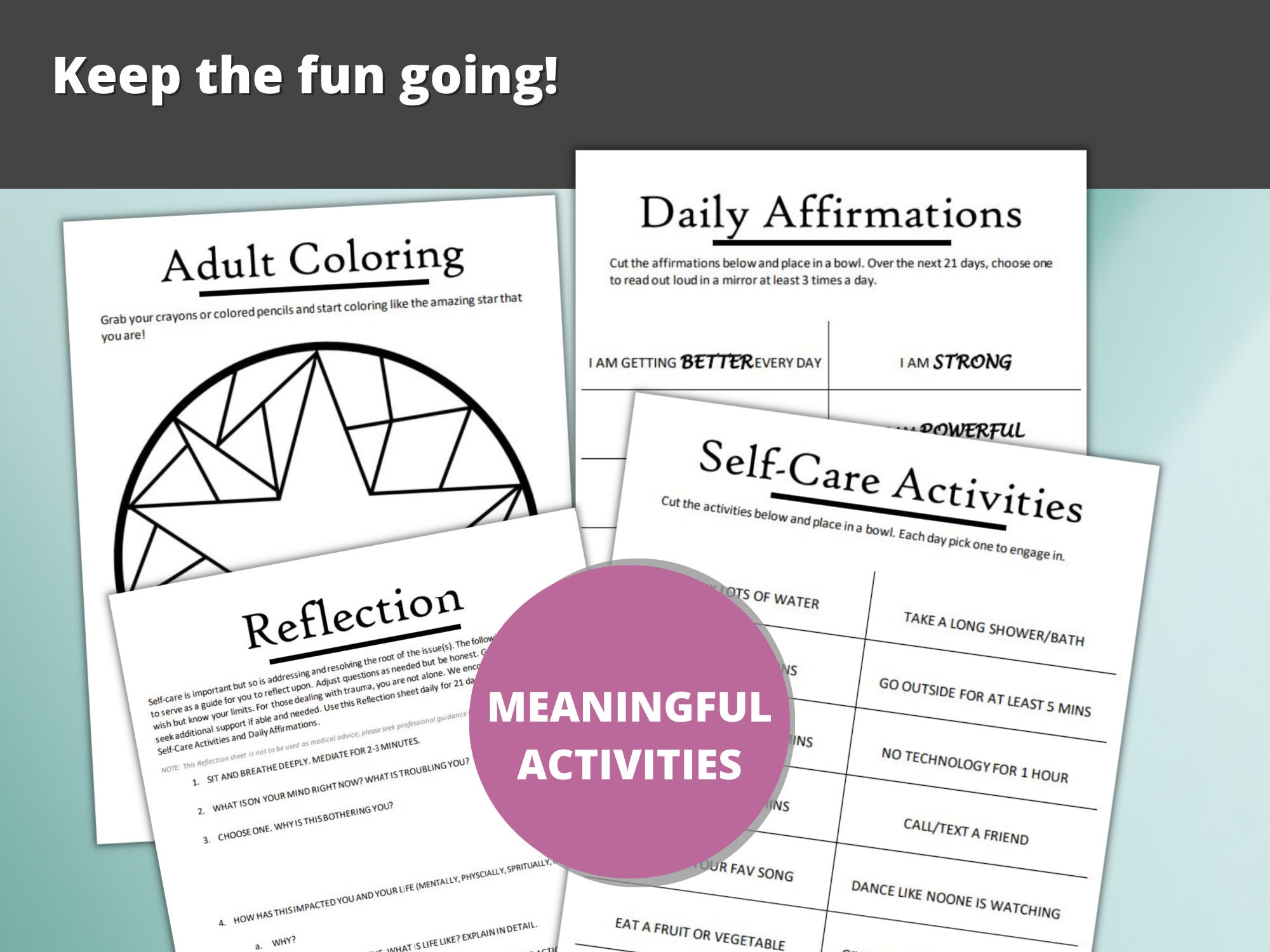 Self Care Activity Pack | Self Care Trivia | Self Care Bingo ...