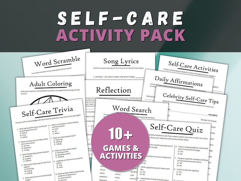 Self Care Activity Pack Self Care Trivia Self Care Bingo - Etsy
