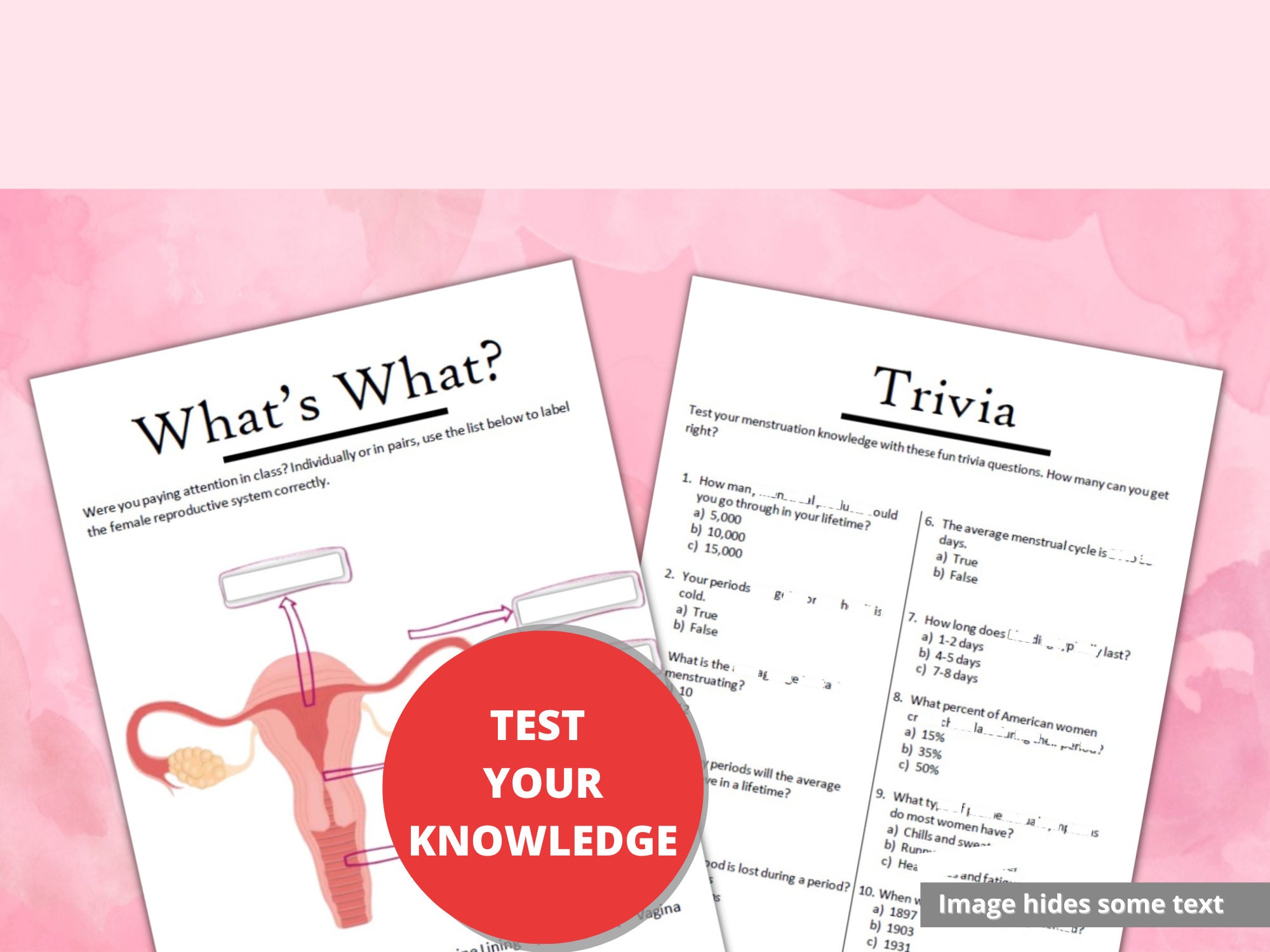 Period Party Game Pack Period Celebration New Moon Games - Etsy