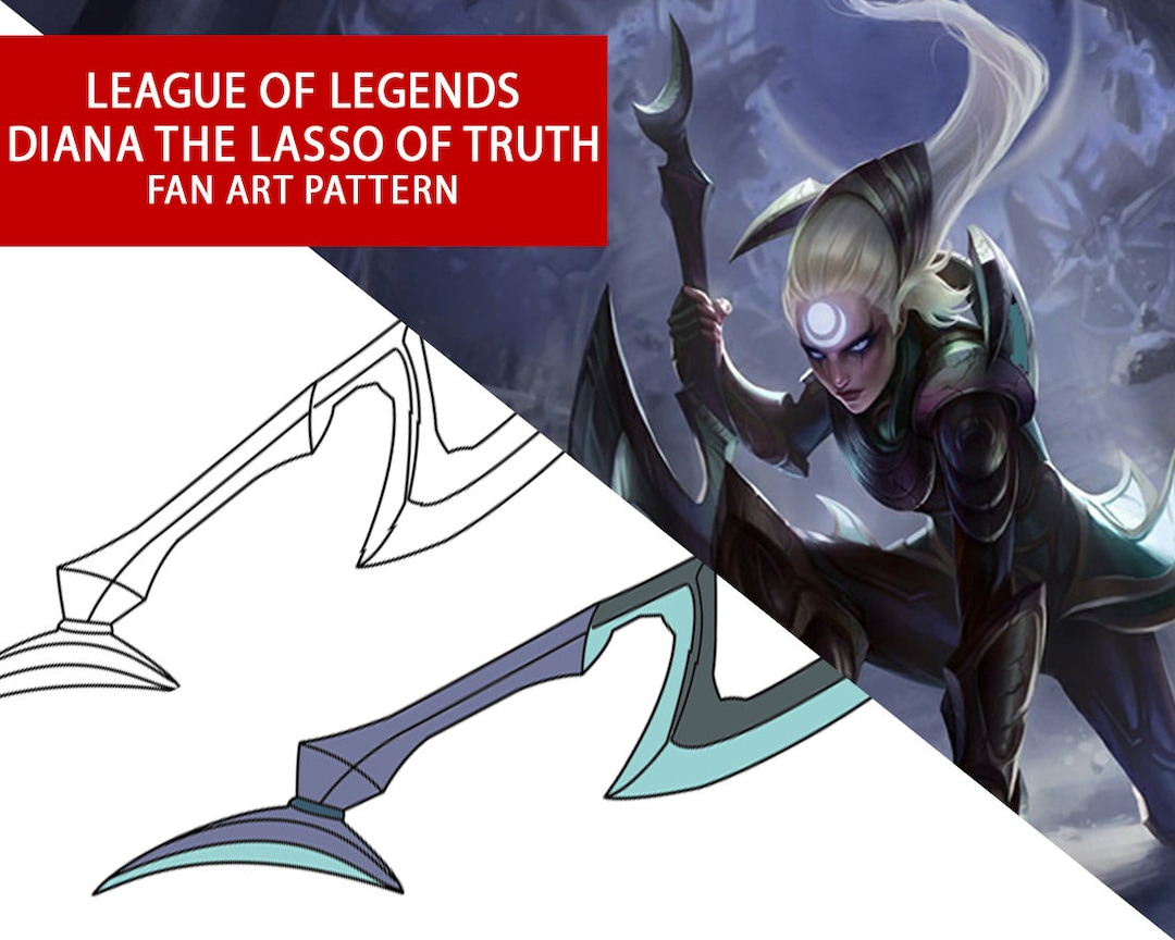 Classic Diana the Lasso of Truth Sword / Blueprint + Color - Lol ...