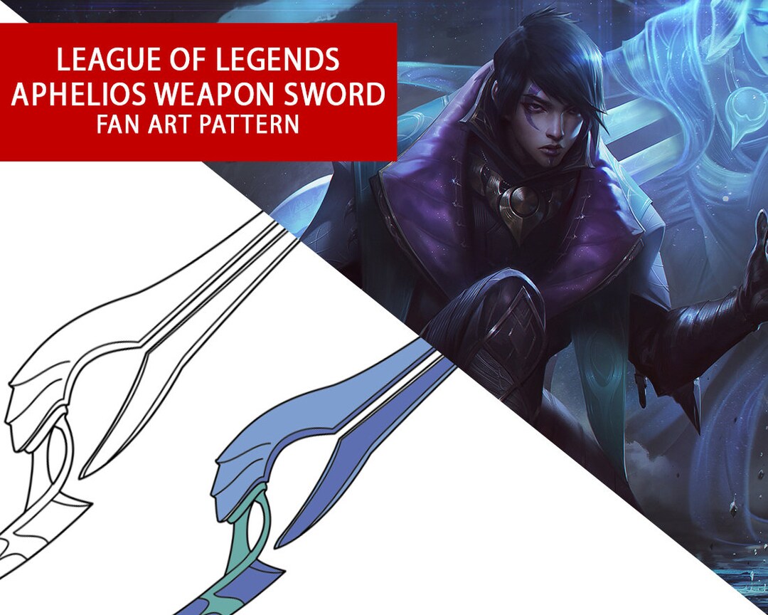 Aphelios Weapon Sword/ Blueprint + Color - Lol - League of Legends ...