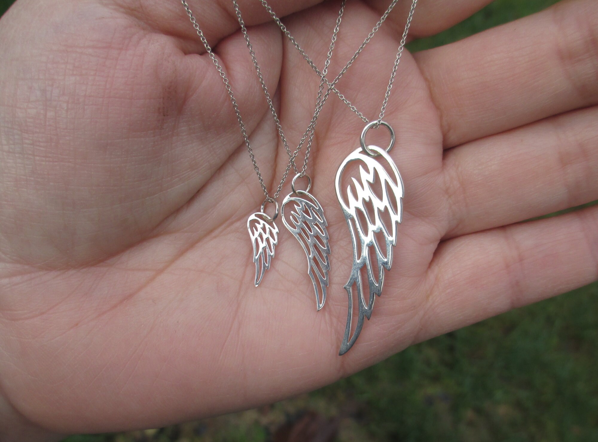 Sterling Angel Wing Necklace or Earrings - Etsy