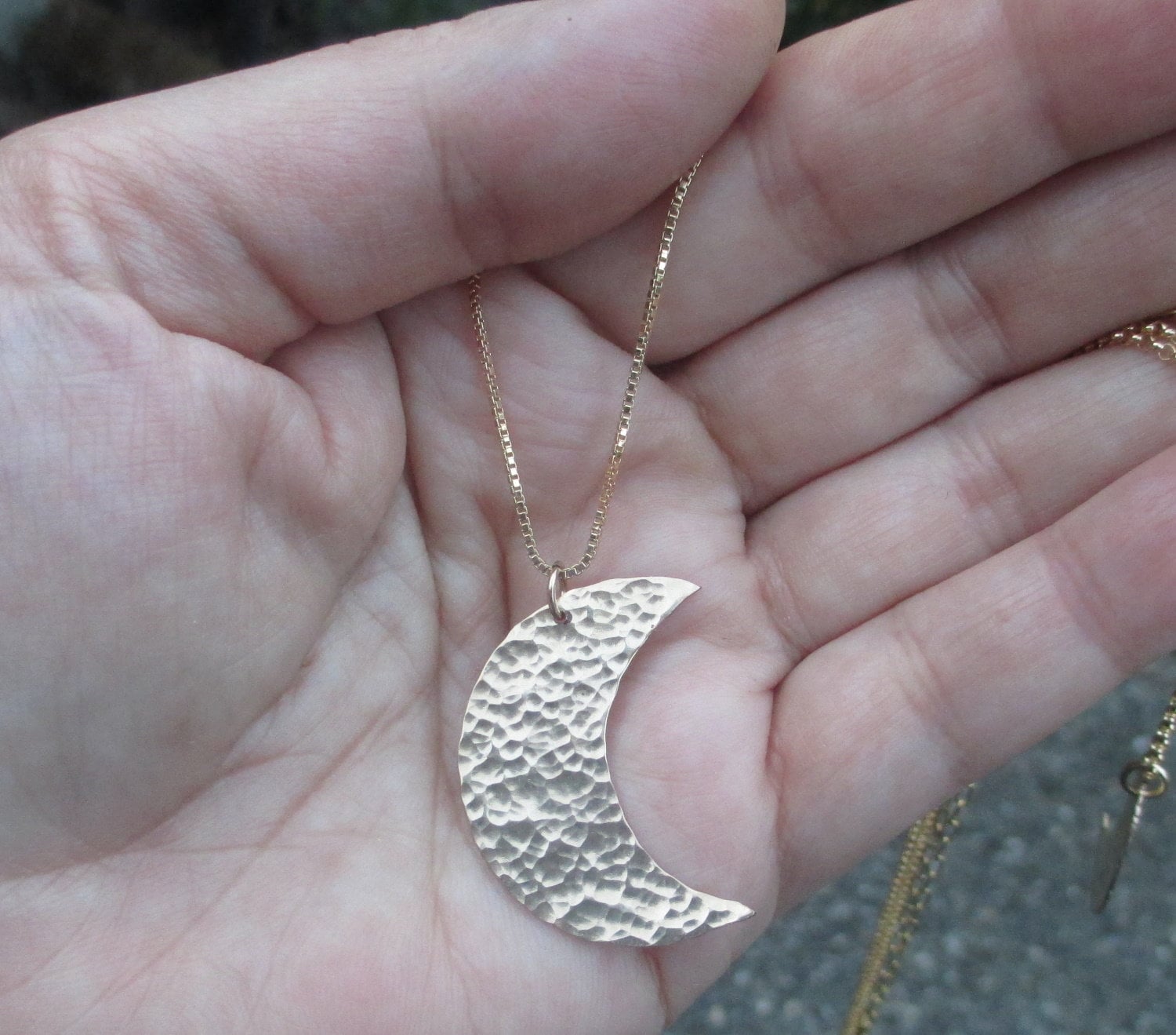 Gold Filled Moon Necklaces | Etsy